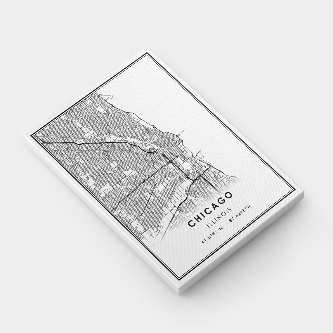 Chicago Map Print Poster Canvas Illinois Map Print Poster - Etsy