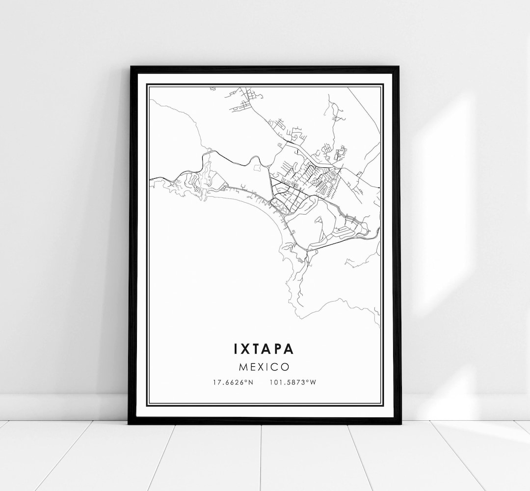 Ixtapa Mexico Map Print Poster Canvas Ixtapa City Map Print Poster ...