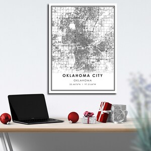 Oklahoma City Map Print Poster Canvas Oklahoma Map Print | Etsy
