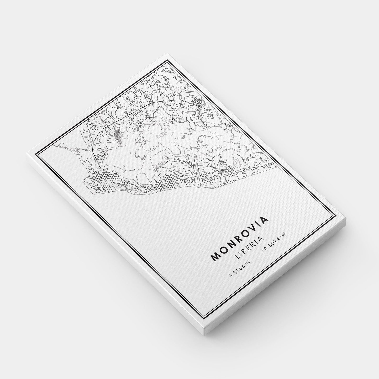 Monrovia Map Print Poster Canvas | Liberia Map Print Poster Canvas ...