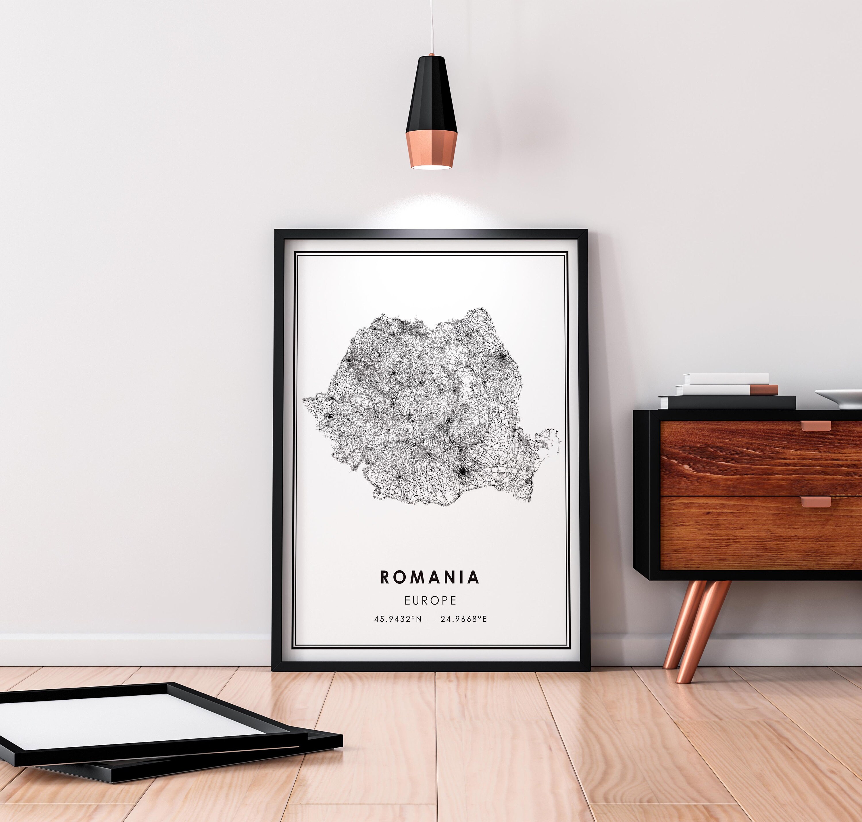 Romania Country Map Print Poster Canvas Romania Country Road - Etsy