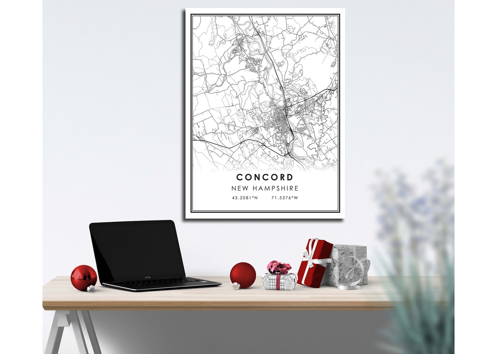 Concord map print poster canvas New Hampshire Street map | Etsy