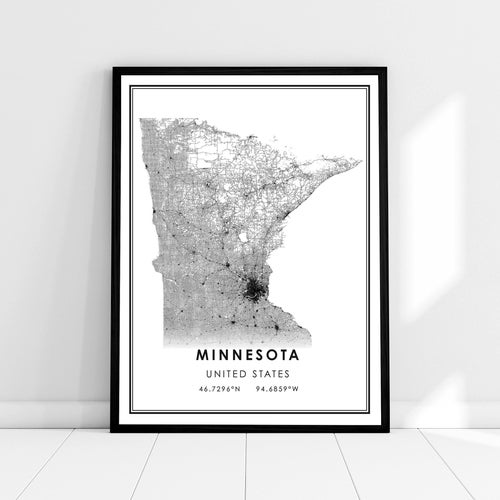 Minnesota US State United States Map Print Poster Canvas - Etsy