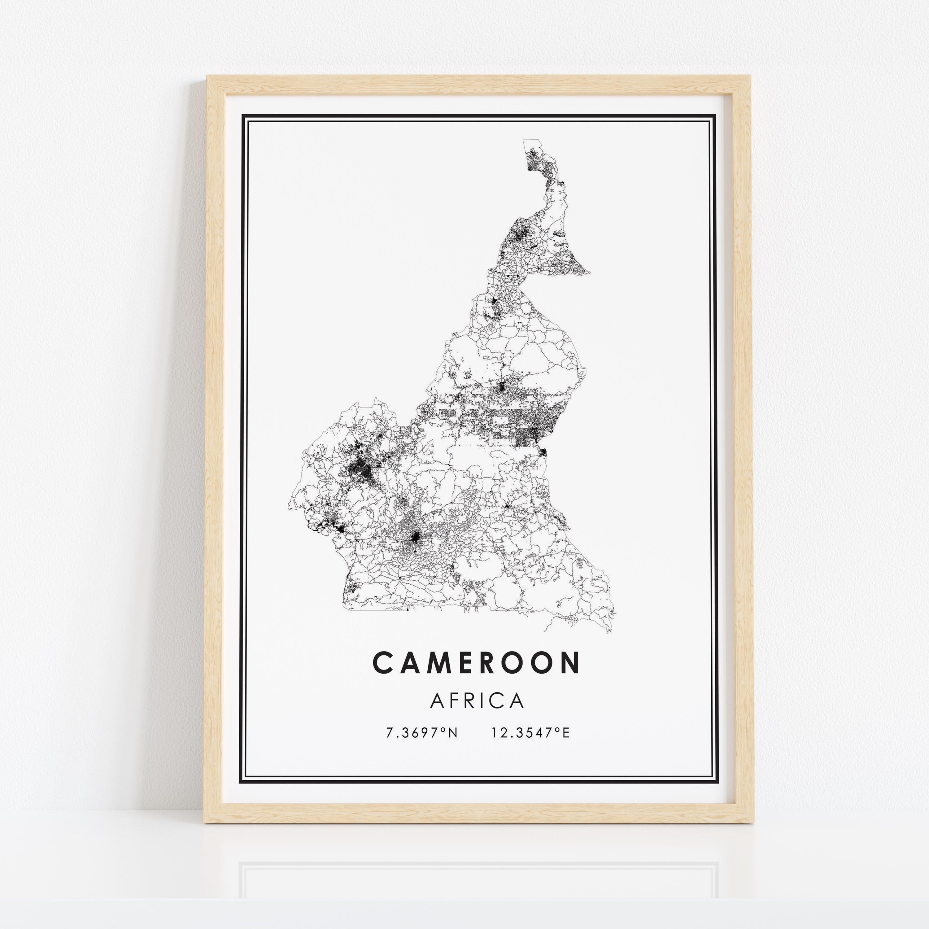 Cameroon Map Print Poster Canvas Africa Map Print Poster - Etsy UK