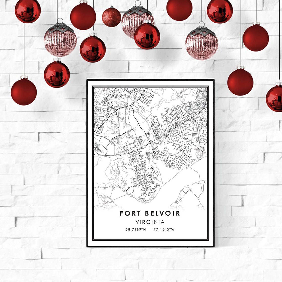 Fort Belvoir map print poster canvas Fort Belvoir Virginia | Etsy