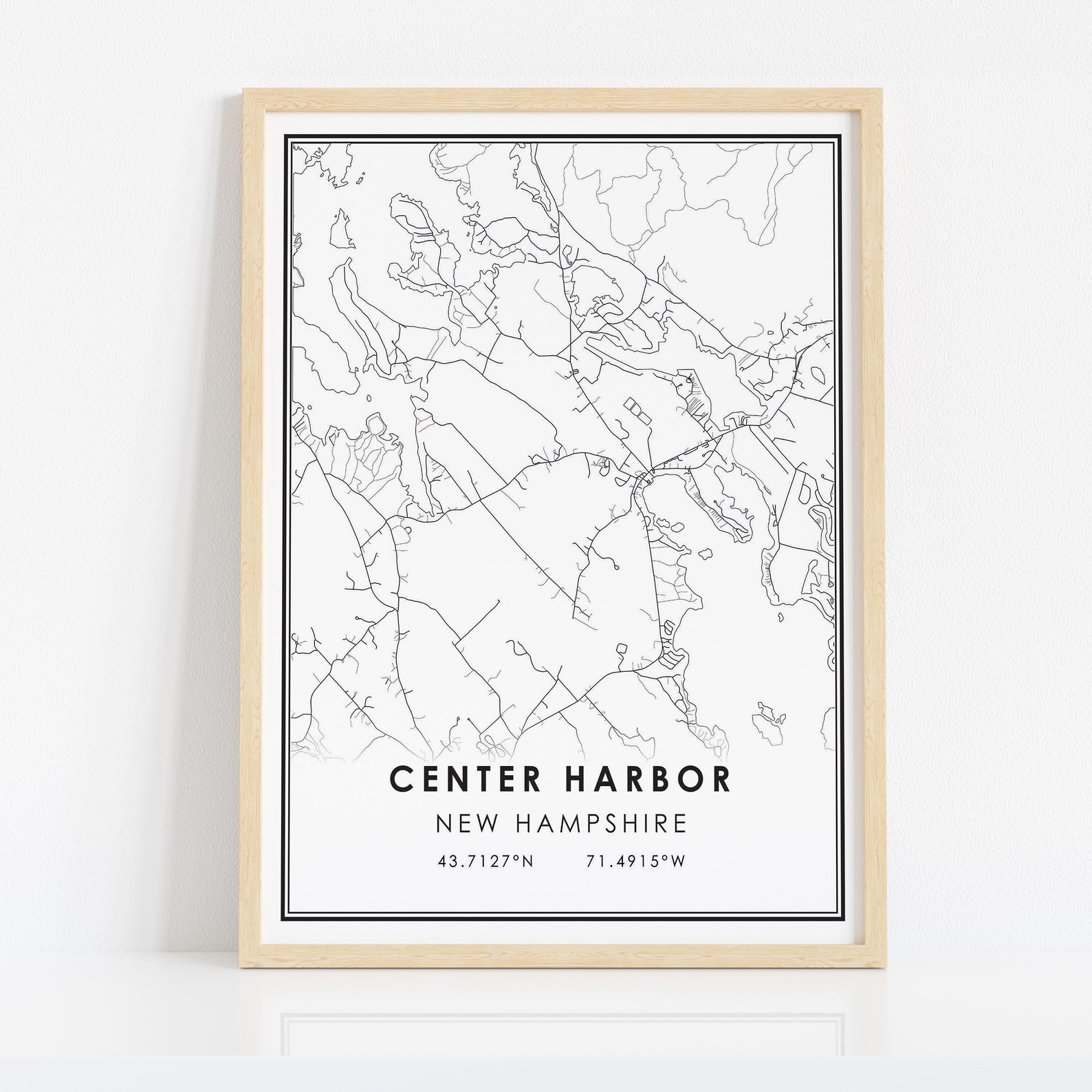Center Harbor Map Print Poster Canvas | New Hampshire Map Print Poster ...