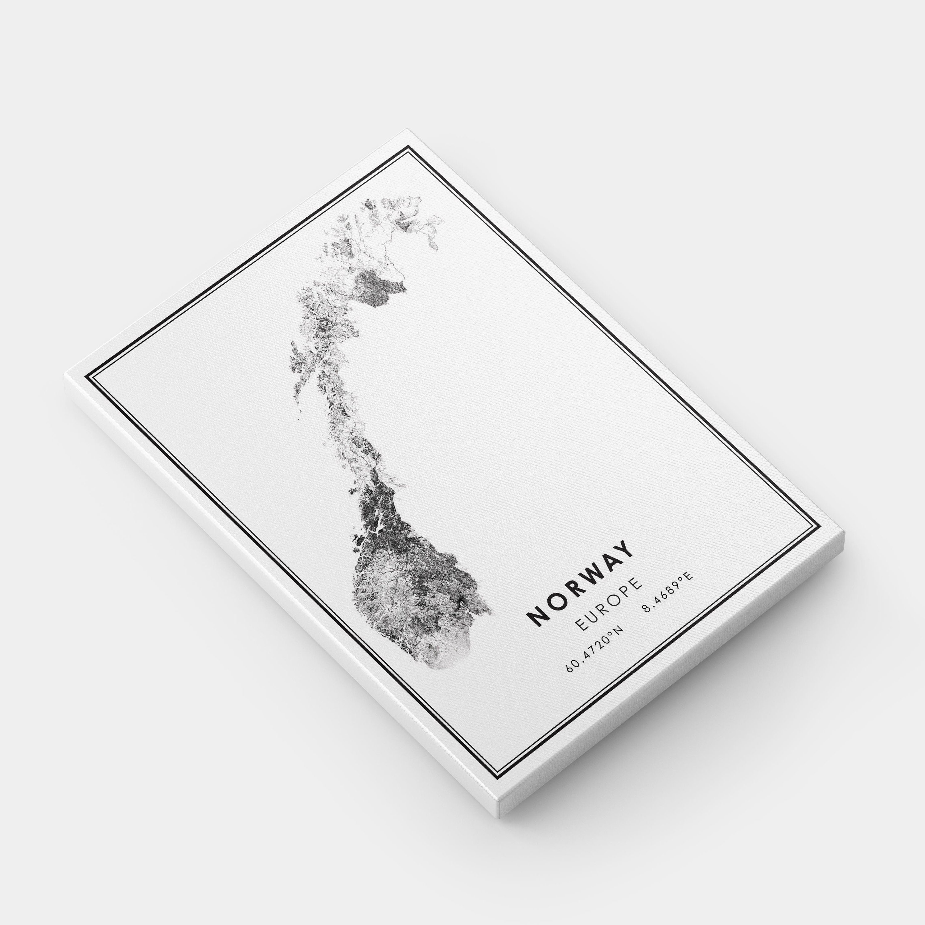 Norway Country Map Print Poster Canvas Norway Country Road - Etsy