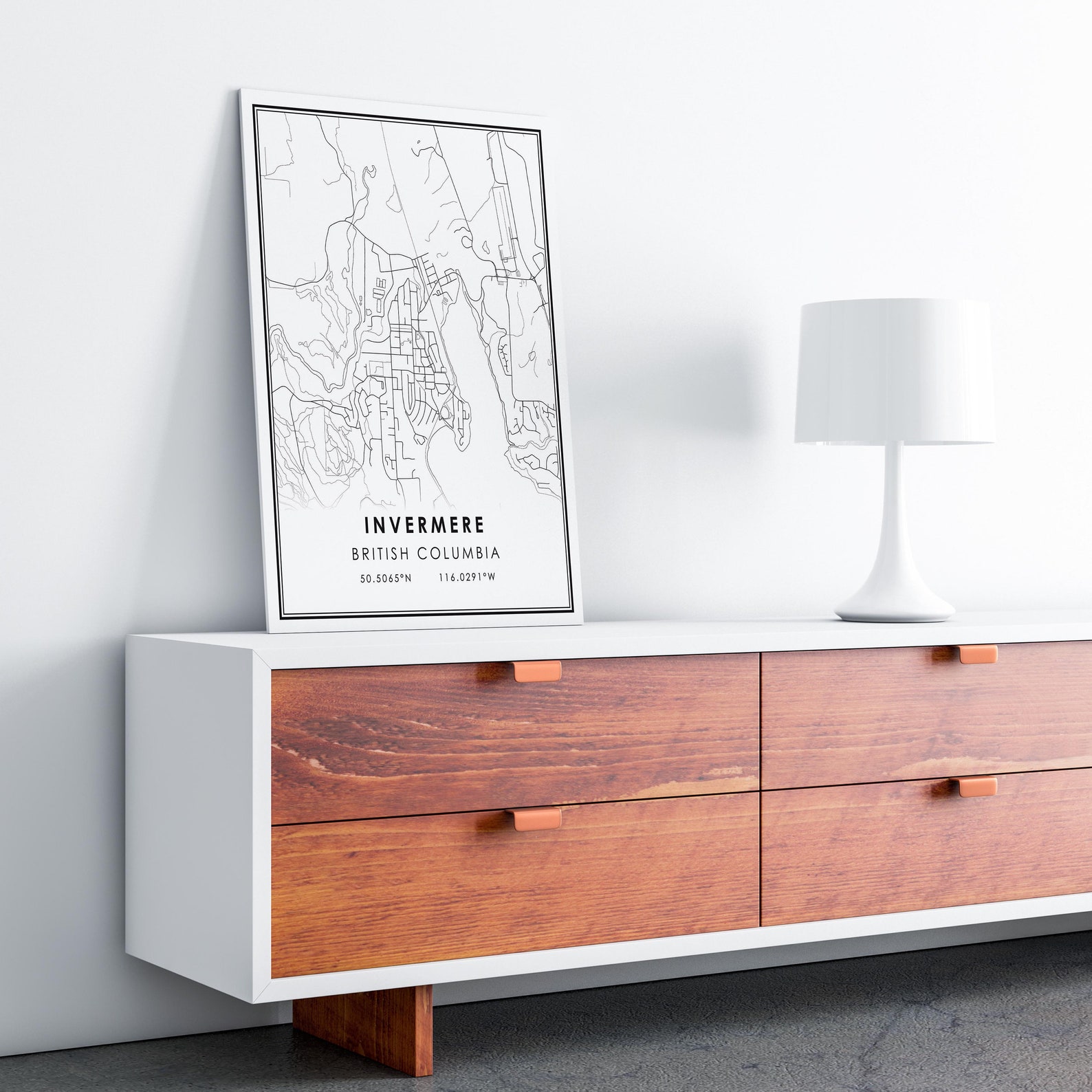 Invermere Map Print Poster Canvas british Columbia Map Print - Etsy