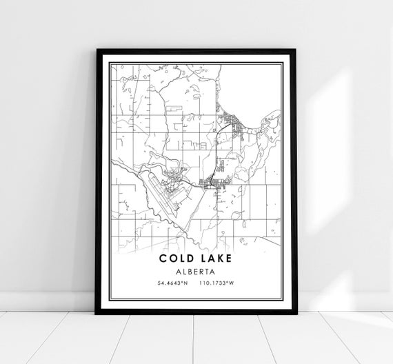 Cold Lake Map Print Poster Canvas Alberta Map Print Poster - Etsy