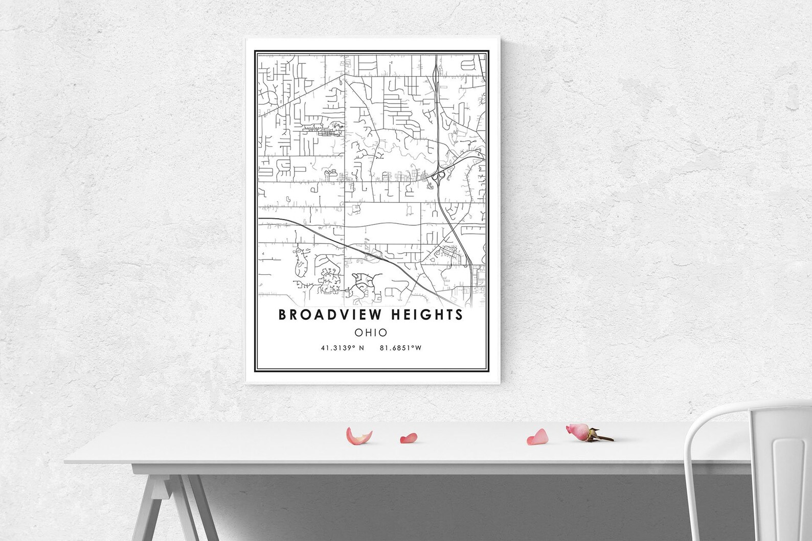 Broadview Heights map print poster canvas Broadview Heights | Etsy