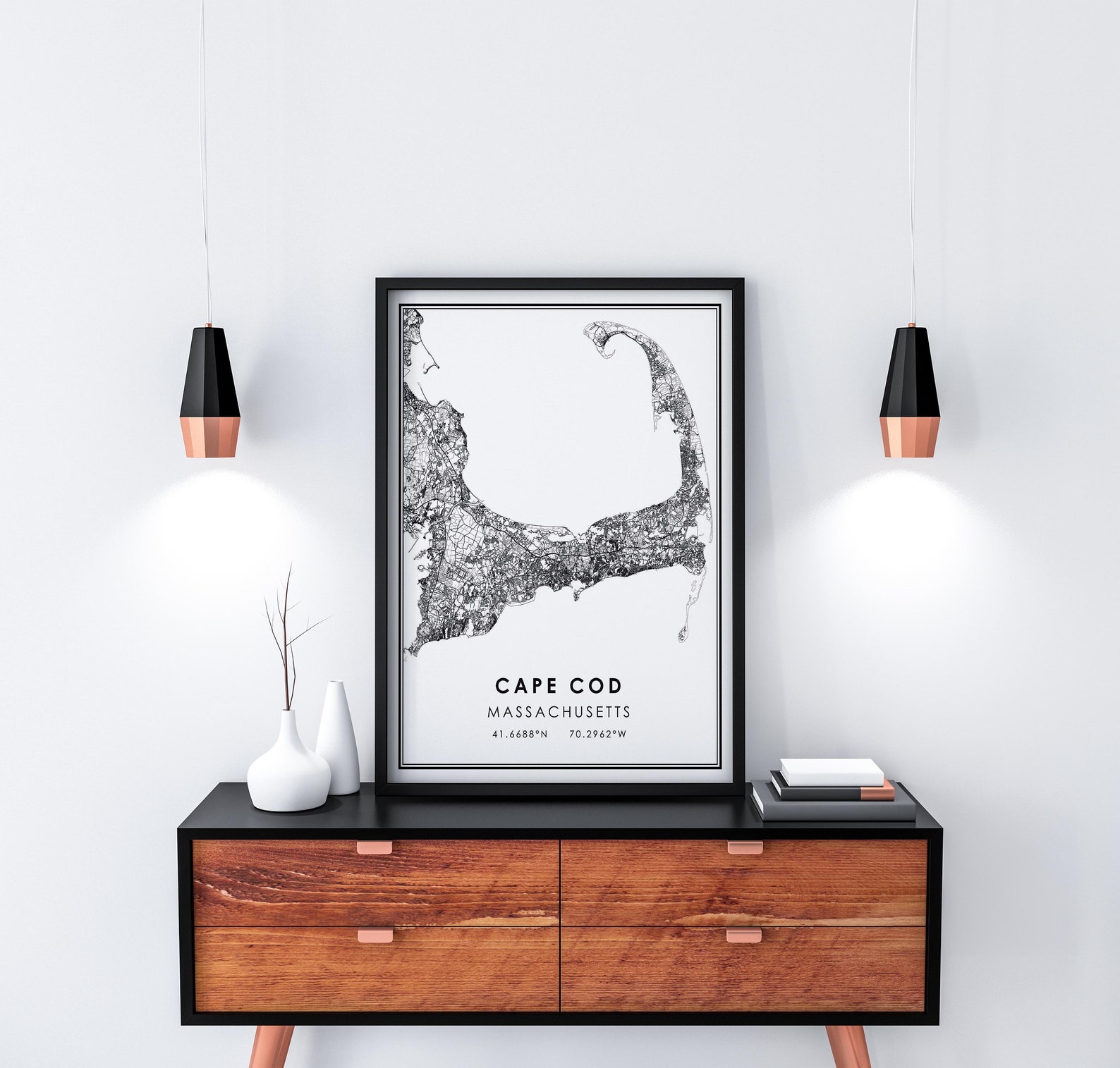Cape Cod Map Print Poster Canvas Massachusetts Map Print - Etsy