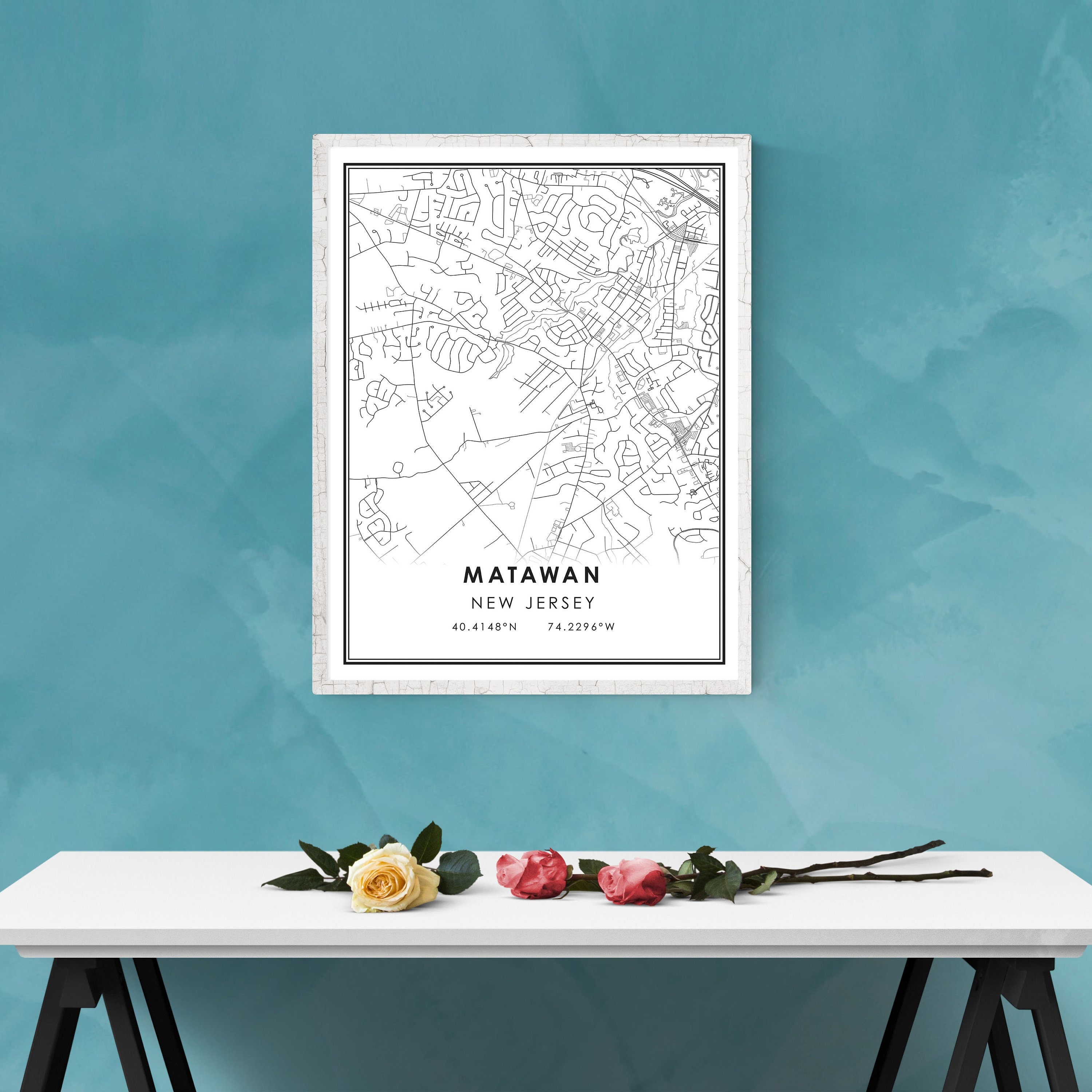 Matawan map print poster canvas Matawan Street map New | Etsy