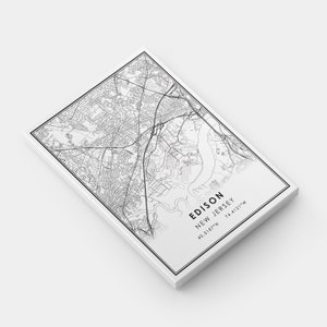 Edison Map Print Poster Canvas | New Jersey Map Print Poster Canvas ...