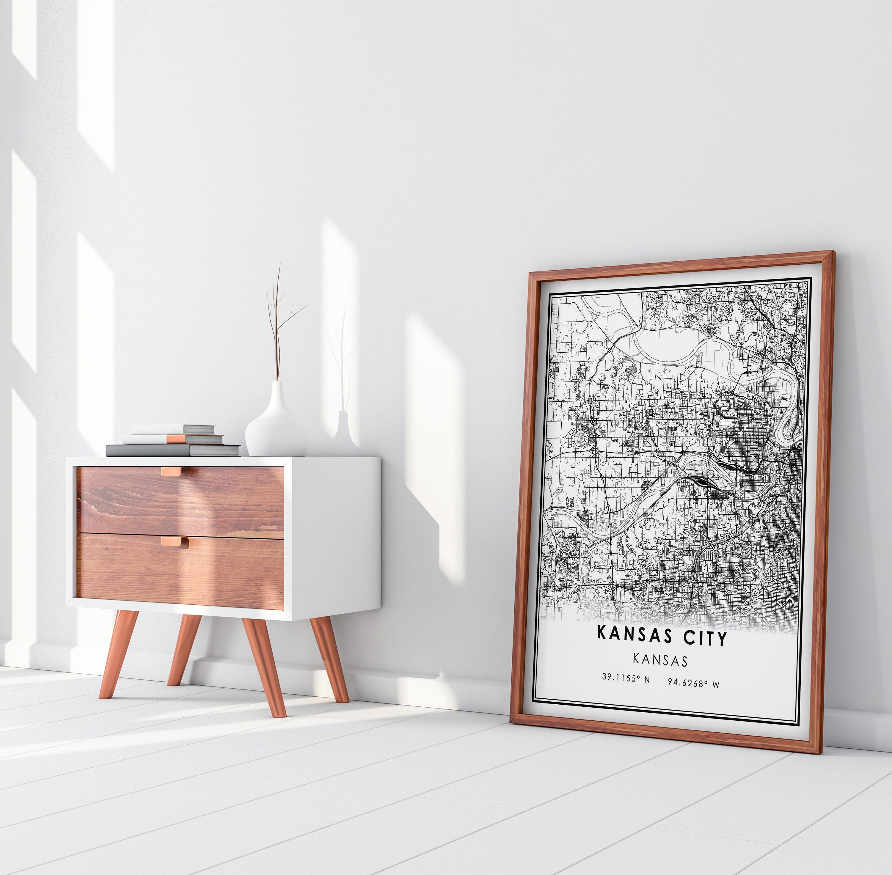 Kansas City Map Print Poster Canvas Kansas Map Print Poster - Etsy