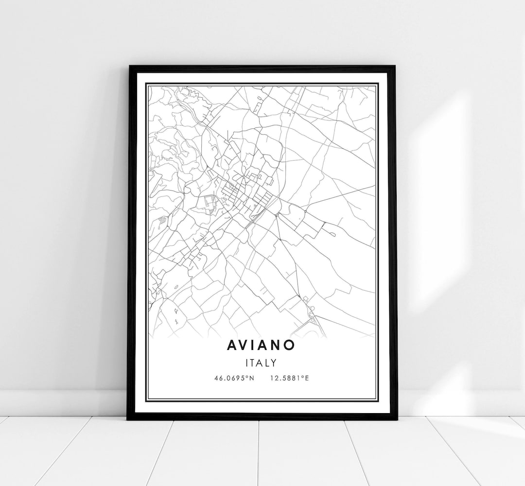 Aviano Map Print Poster Canvas | Italy Map Print Poster Canvas | Aviano ...