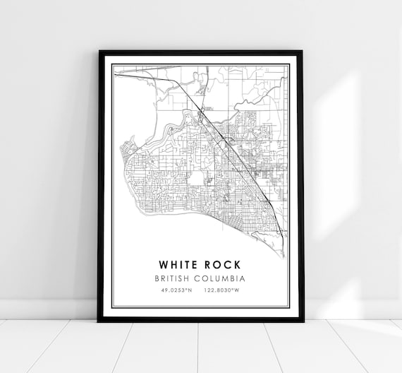 White Rock Map Print Poster Canvas British Columbia Map | Etsy