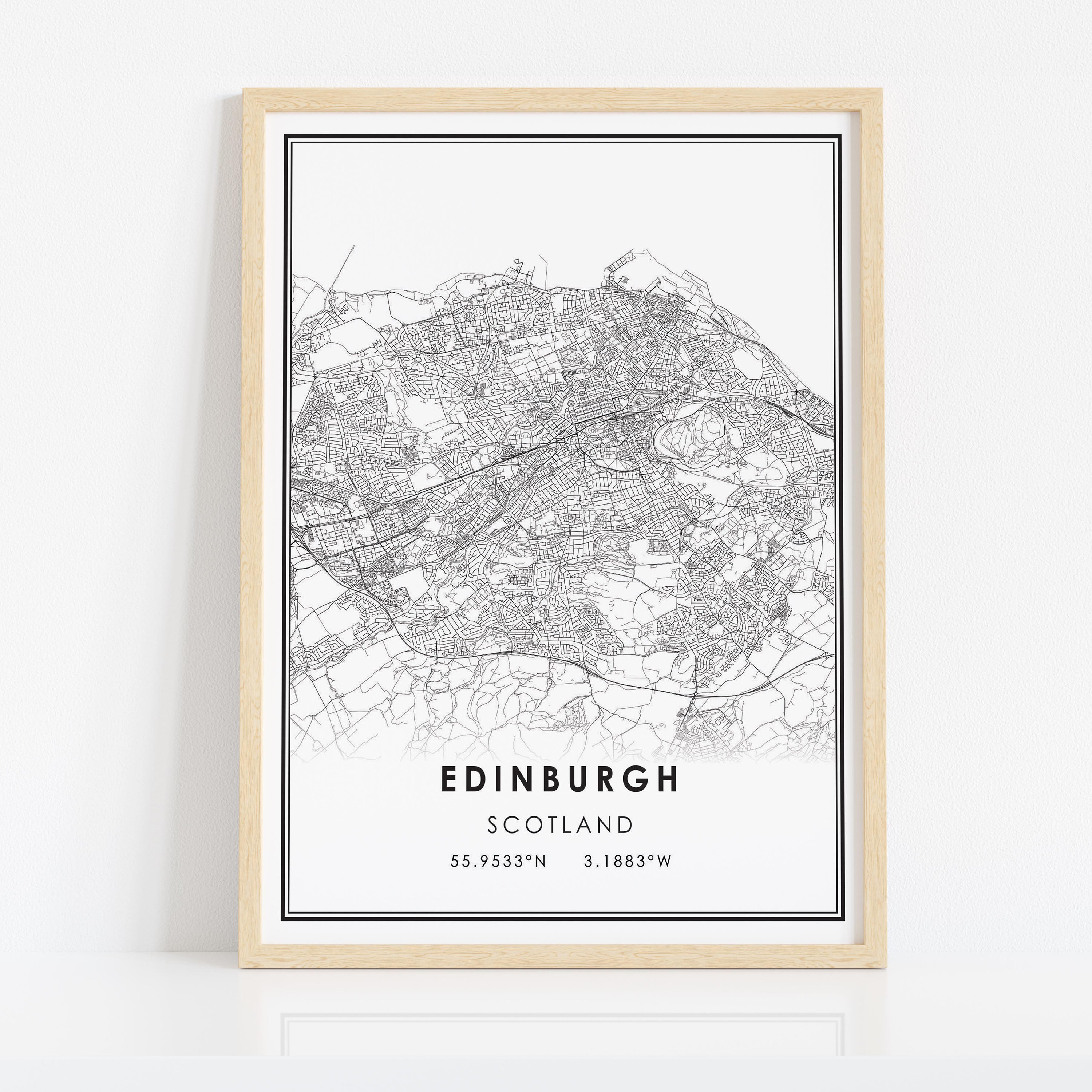 Edinburgh Map Print Poster Canvas Scotland Map Print Poster - Etsy