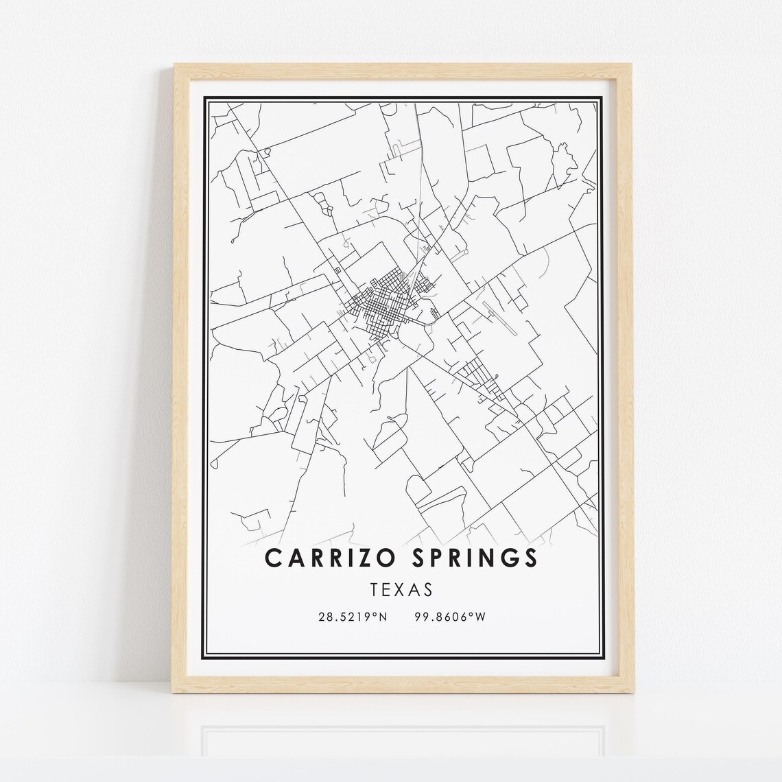 Carrizo Springs Map Print Poster Canvas Texas Map Print - Etsy