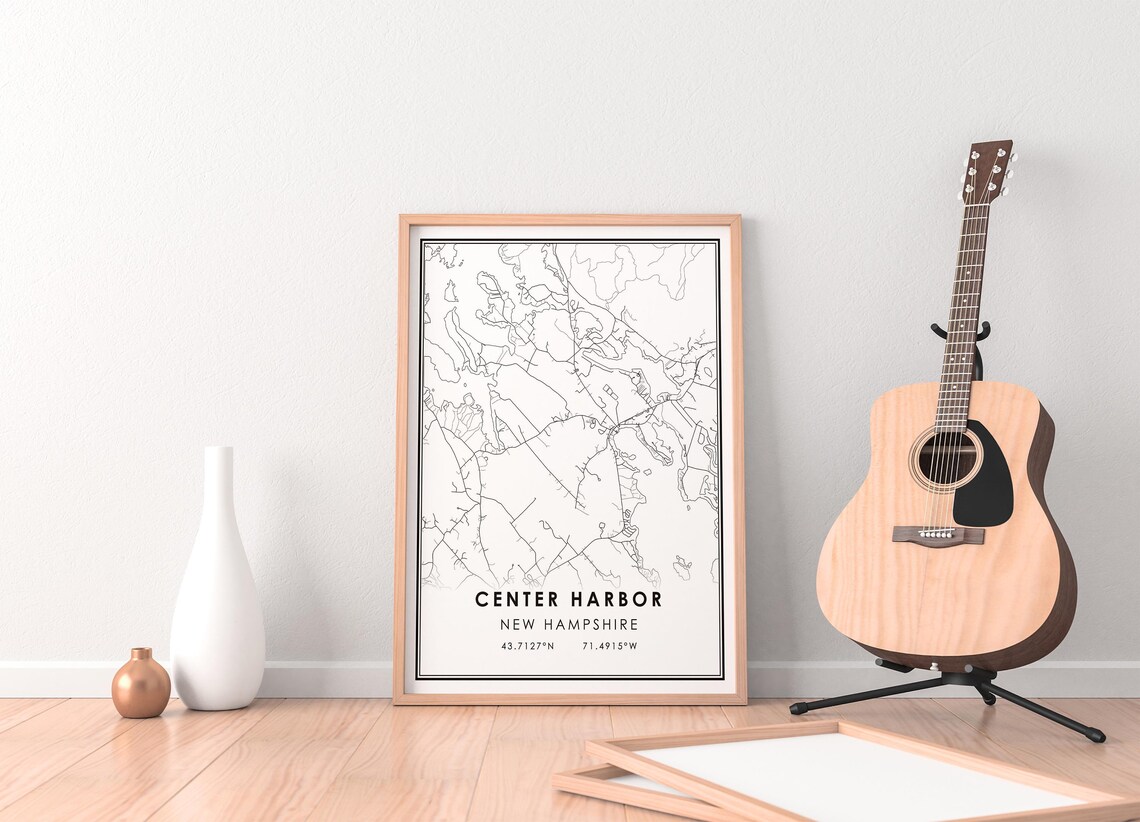 Center Harbor Map Print Poster Canvas New Hampshire Map - Etsy