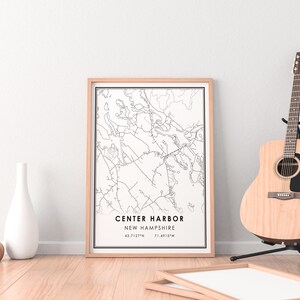 Center Harbor Map Print Poster Canvas | New Hampshire Map Print Poster ...