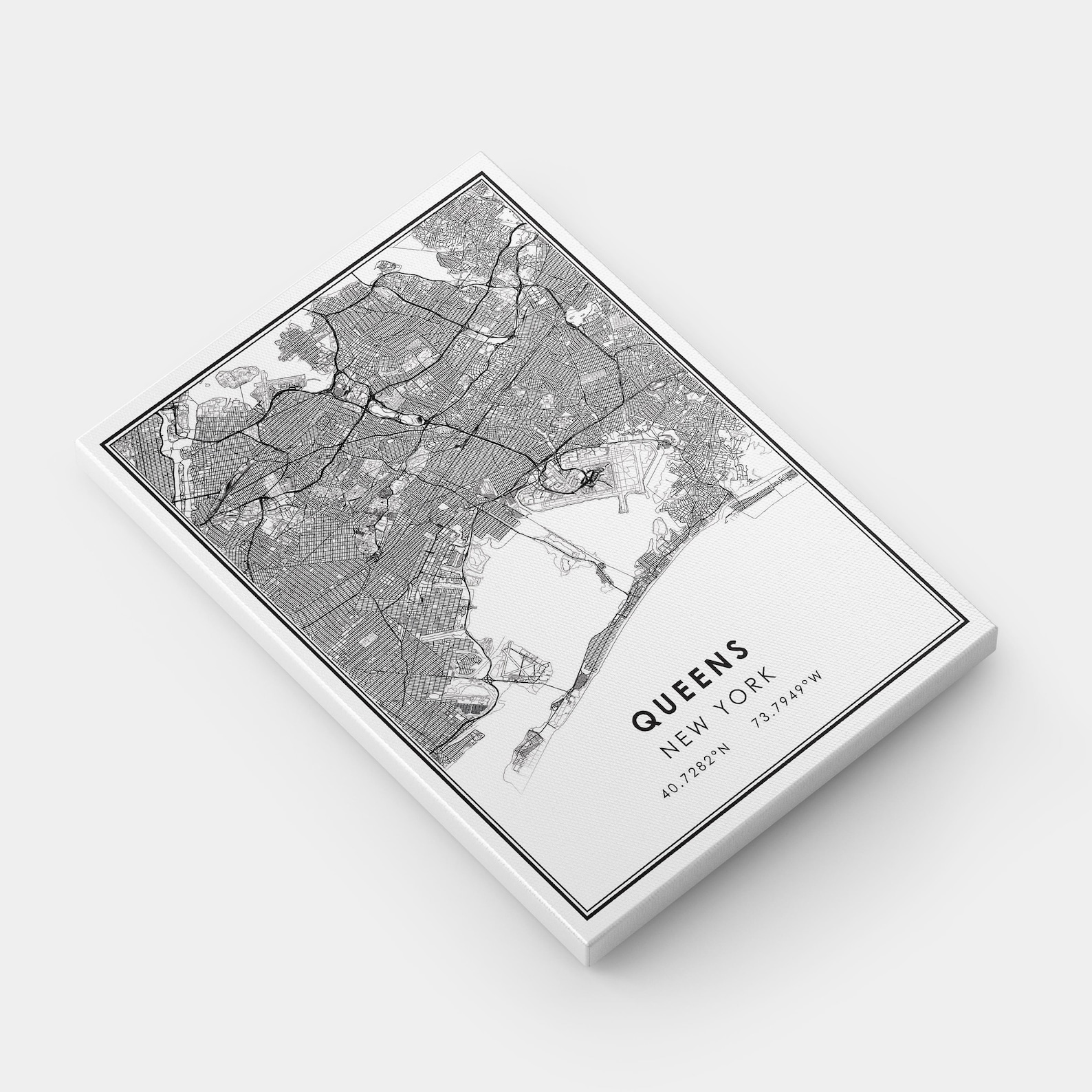 Queens Map Print Poster Canvas | New York Map Print Poster Canvas ...