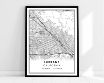 Burbank Map Print - Etsy