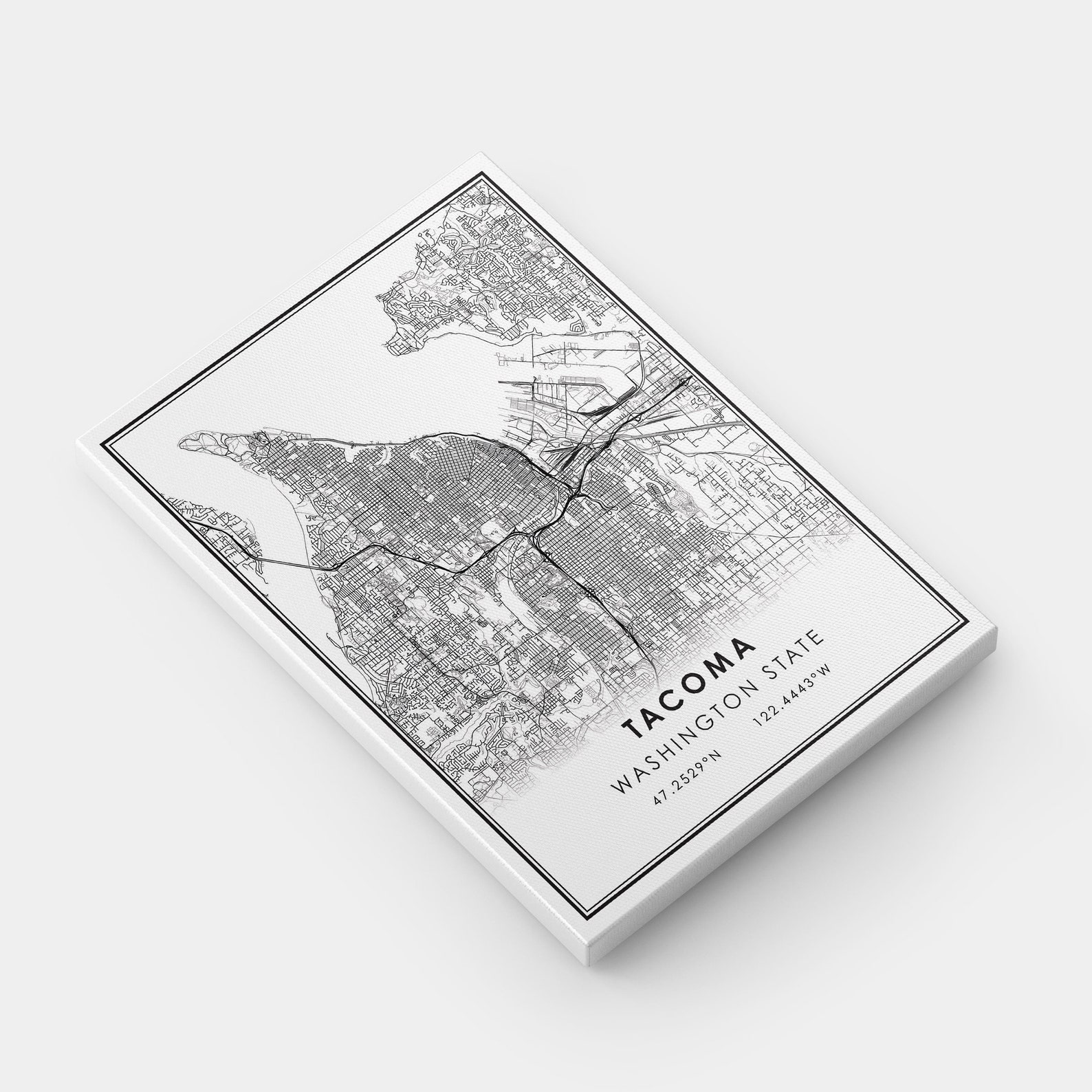 Tacoma Map Print Poster Canvas Washington Map Print Poster - Etsy