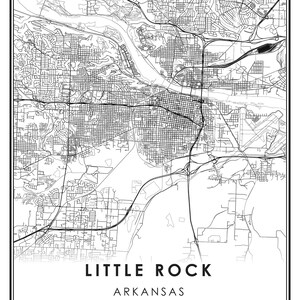 Little Rock map print poster canvas Little Rock Arkansas | Etsy