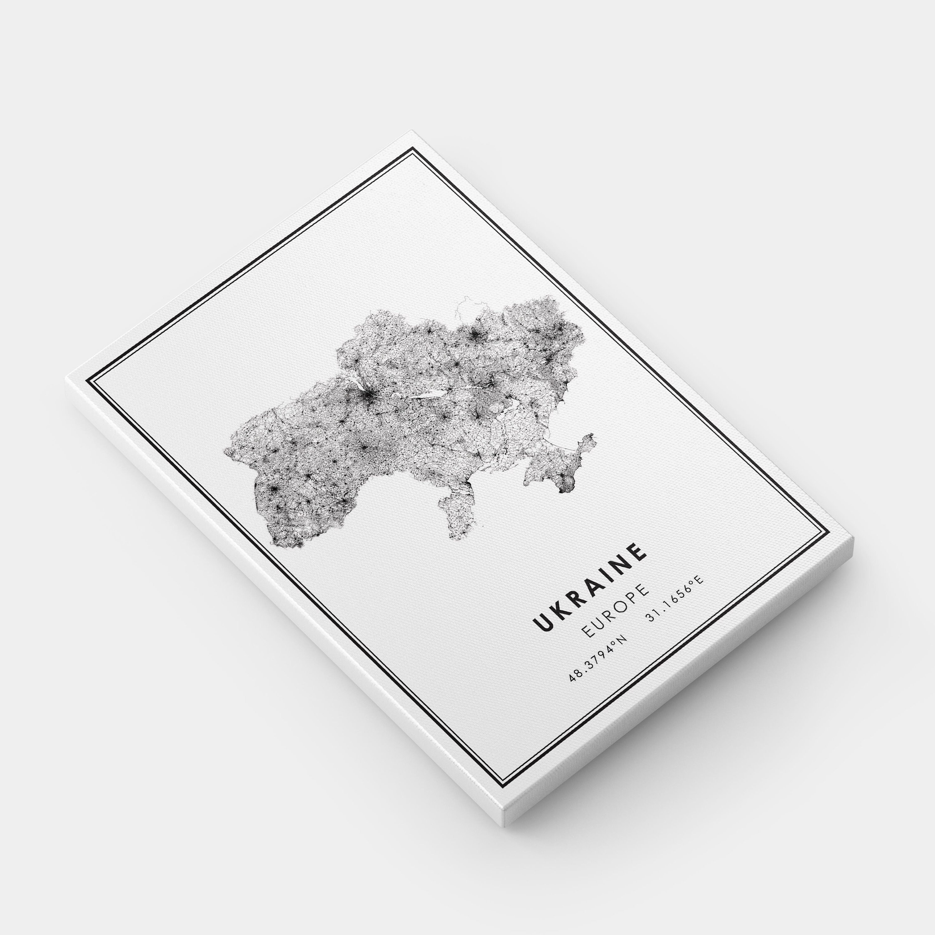 Ukraine Country Map Print Poster Canvas Ukraine Country Road - Etsy