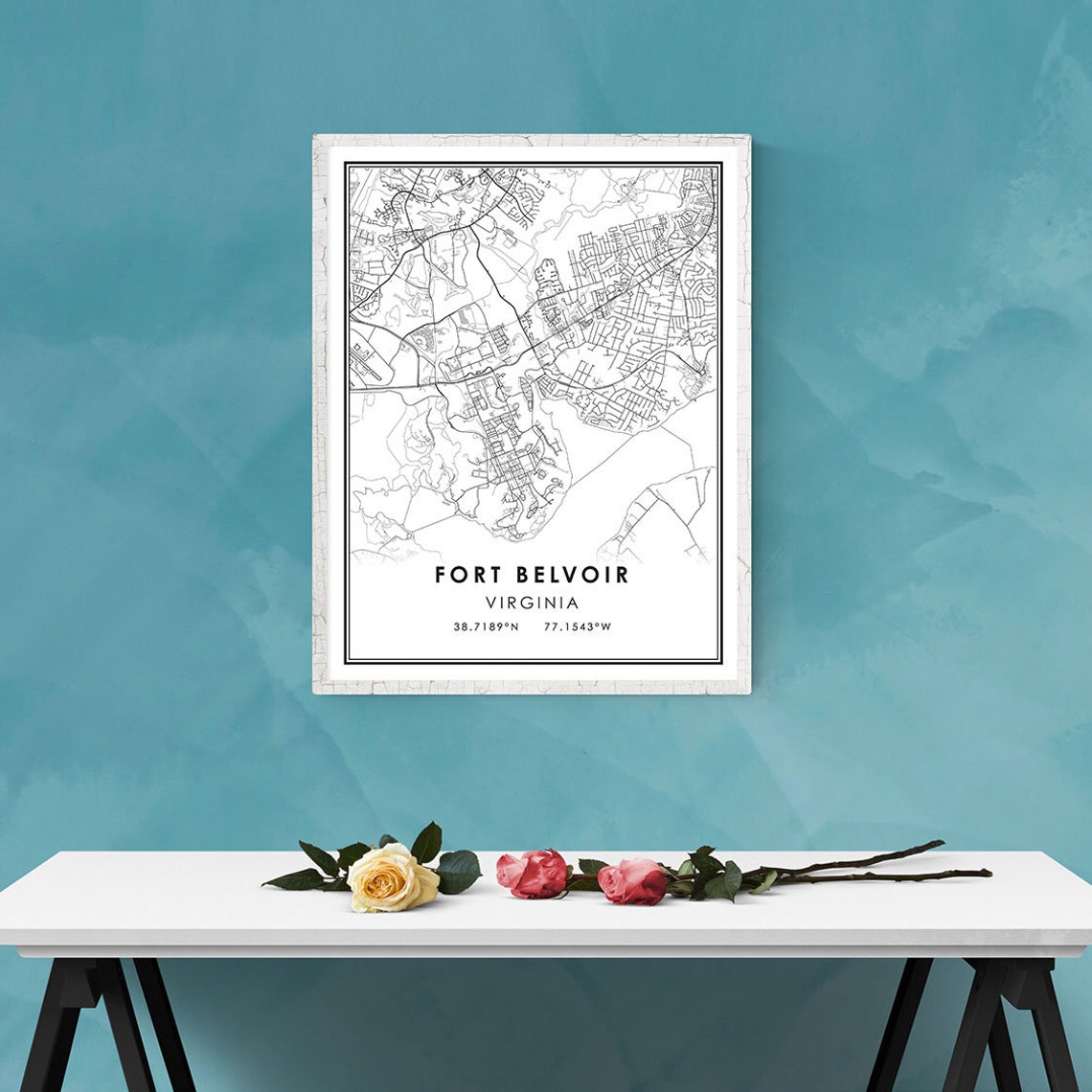 Fort Belvoir map print poster canvas Fort Belvoir Virginia | Etsy