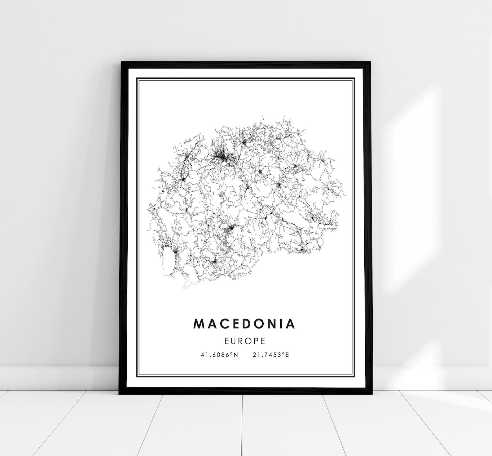 Macedonia Country Map Print Poster Canvas Macedonia Country - Etsy