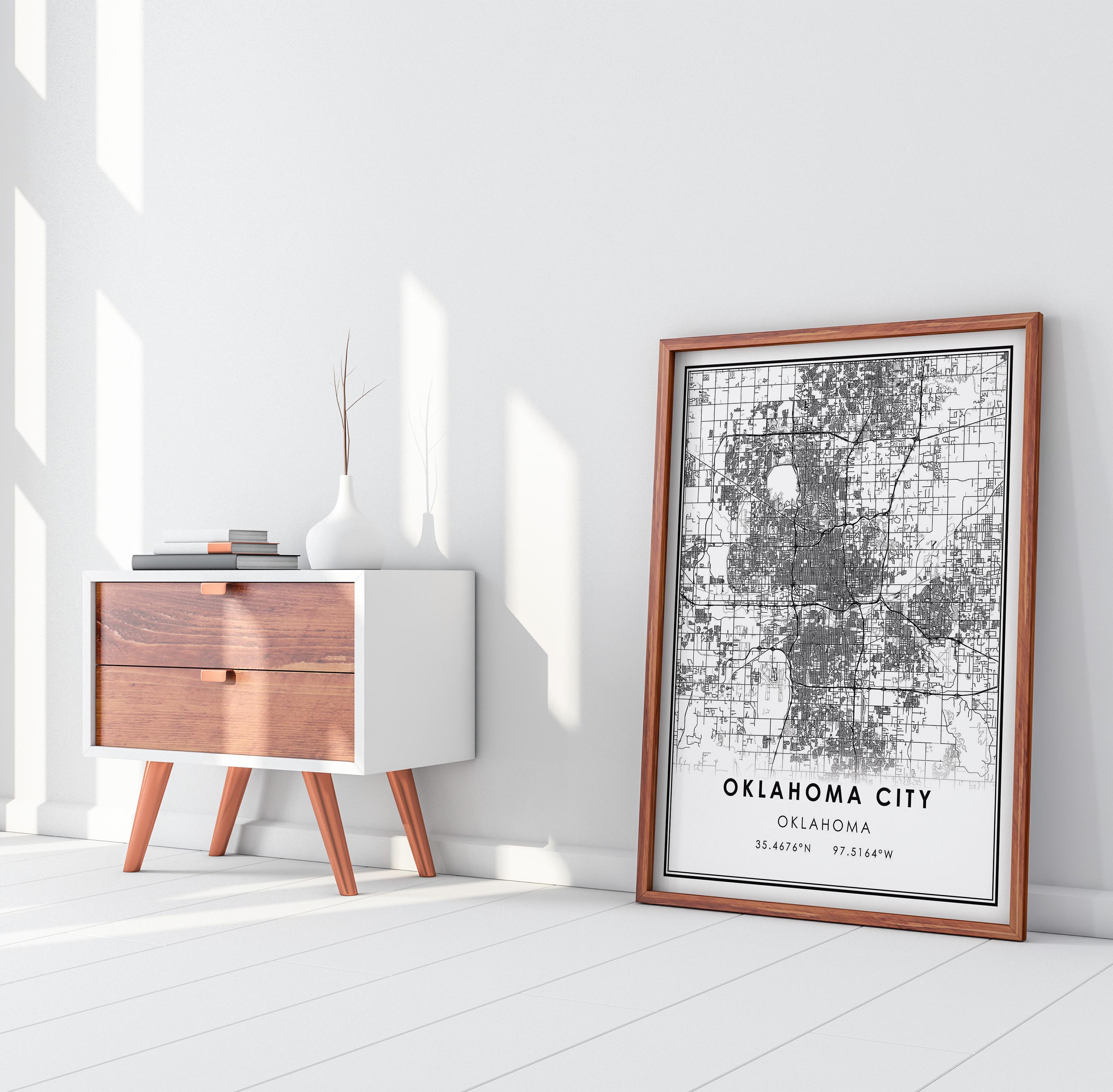 Oklahoma City Map Print Poster Canvas Oklahoma Map Print - Etsy