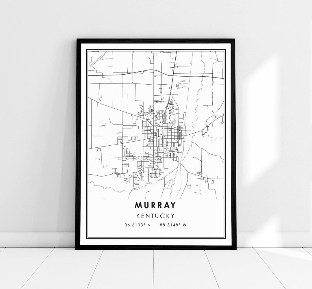 Murray Kentucky Map Print Poster Canvas Murray City Map Print Poster ...