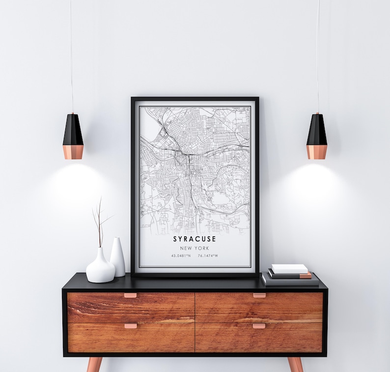 Syracuse Map Print Poster Canvas | Syracuse Map Print Poster Canvas ...