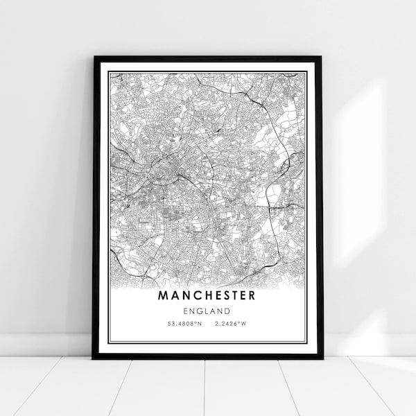 Manchester Map - Etsy