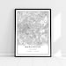Manchester Map Print Poster Canvas England Map Print Poster - Etsy