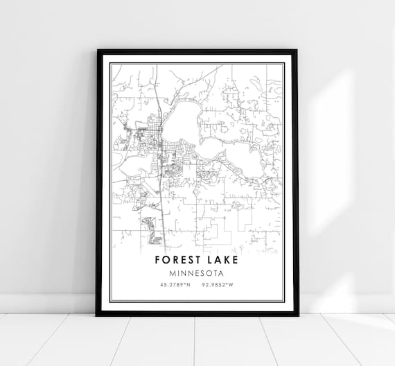 Forest Lake Map Print Poster Canvas Minnesota Map Print | Etsy