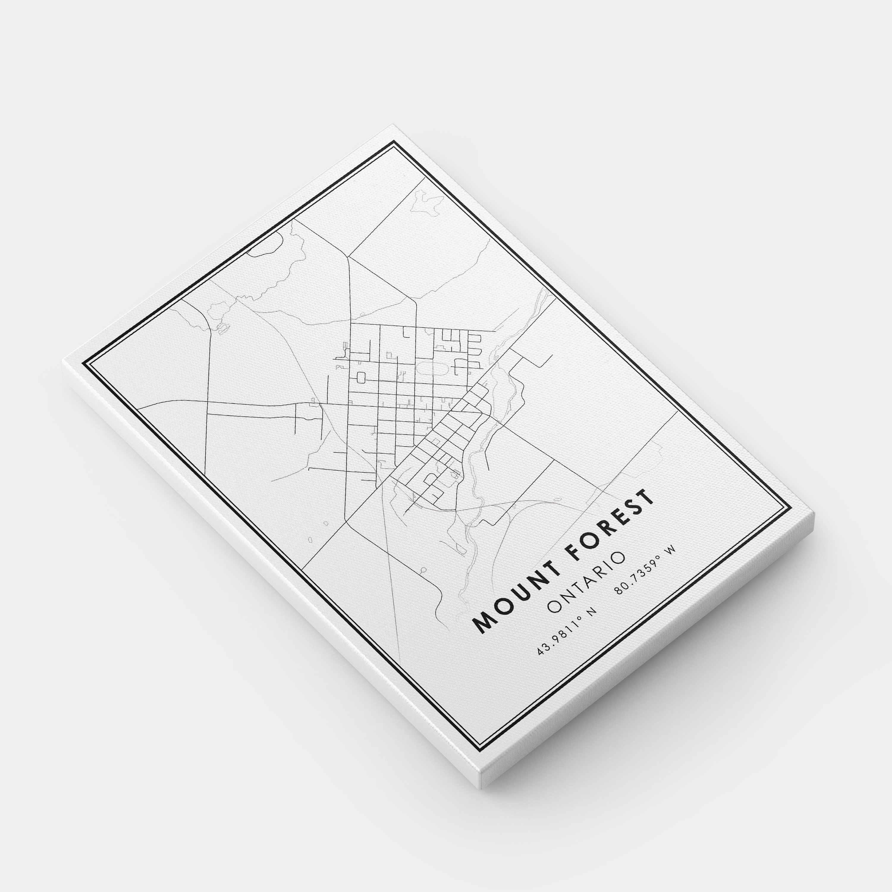 Mount Forest Ontario Map Print Poster Canvas Mount Forest - Etsy Canada