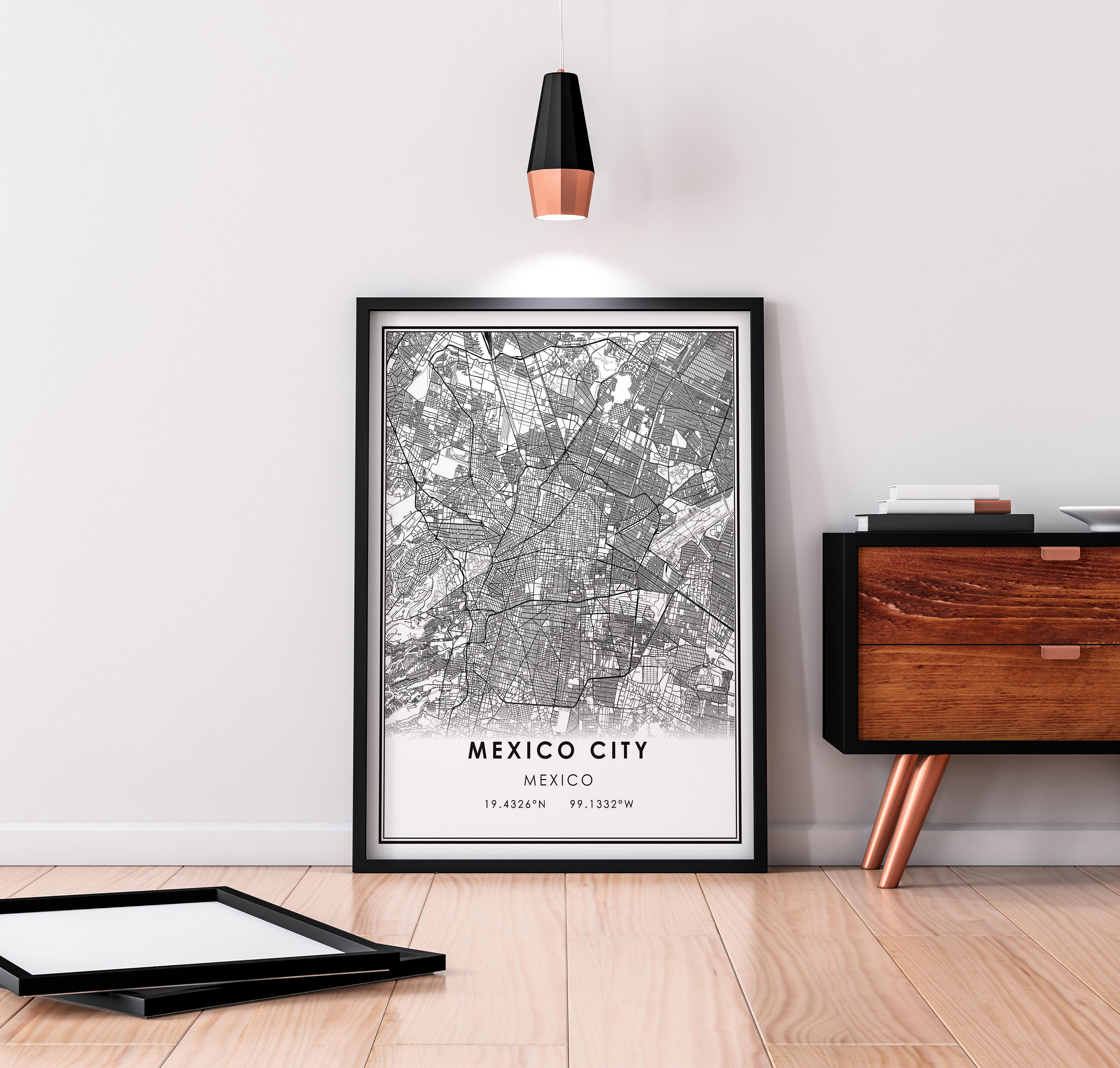 Mexico City Map Print Poster Canvas | Mexico Map Print Poster Canvas ...