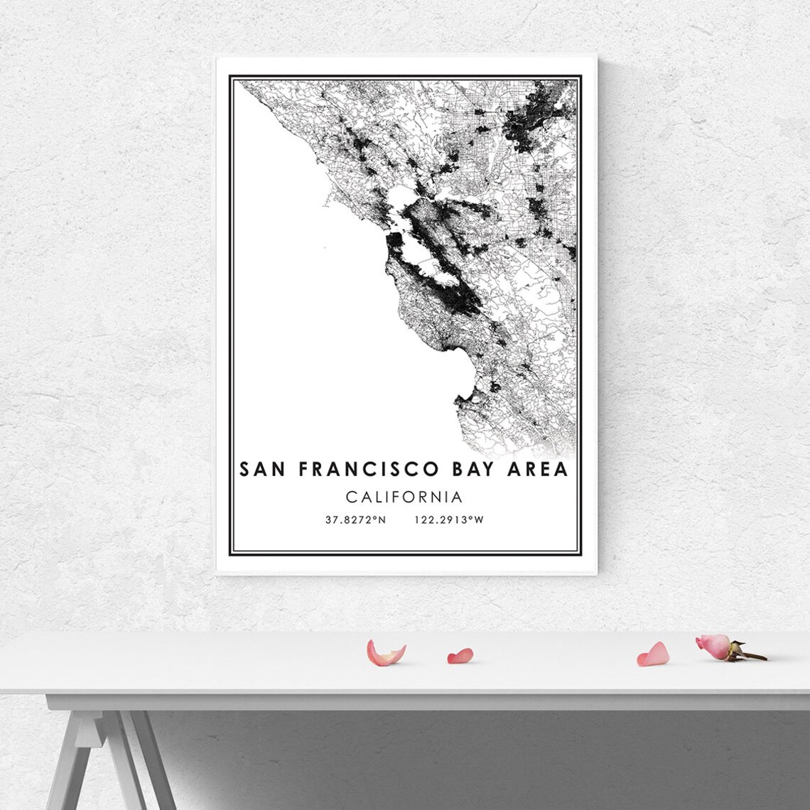 San Francisco Bay Area Map Print Poster Canvas California | Etsy