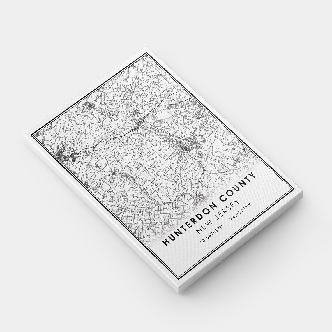 Hunterdon County Map Print Poster Canvas New Jersey Map - Etsy