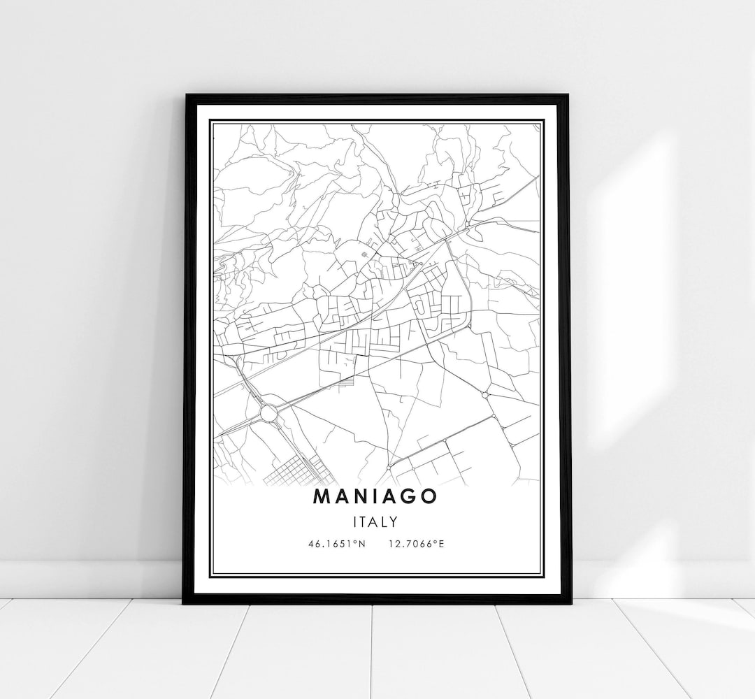 Maniago Map Print Poster Canvas Italy Map Print Poster Canvas Maniago ...