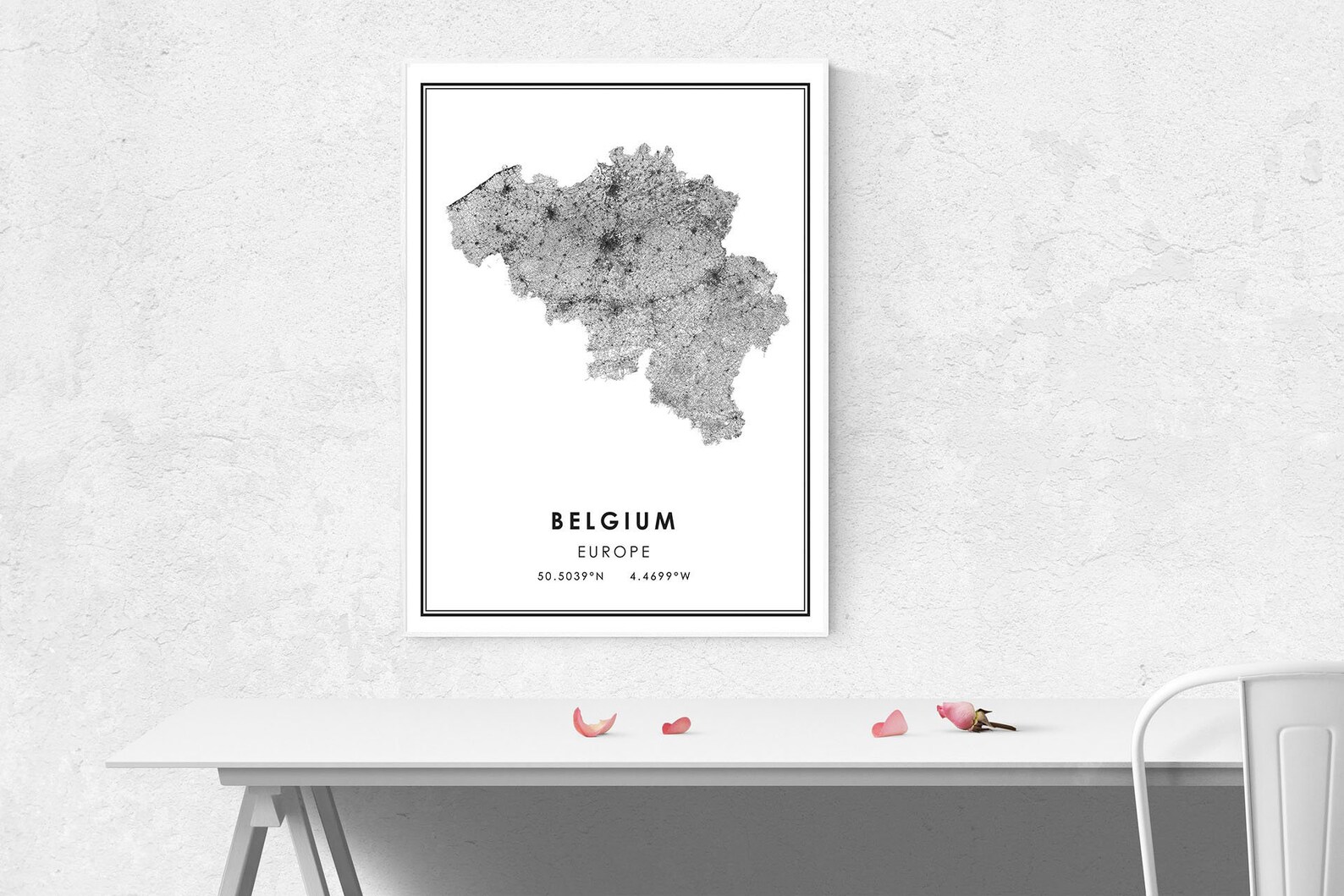 Belgium country map print poster canvas Belgium Country city | Etsy