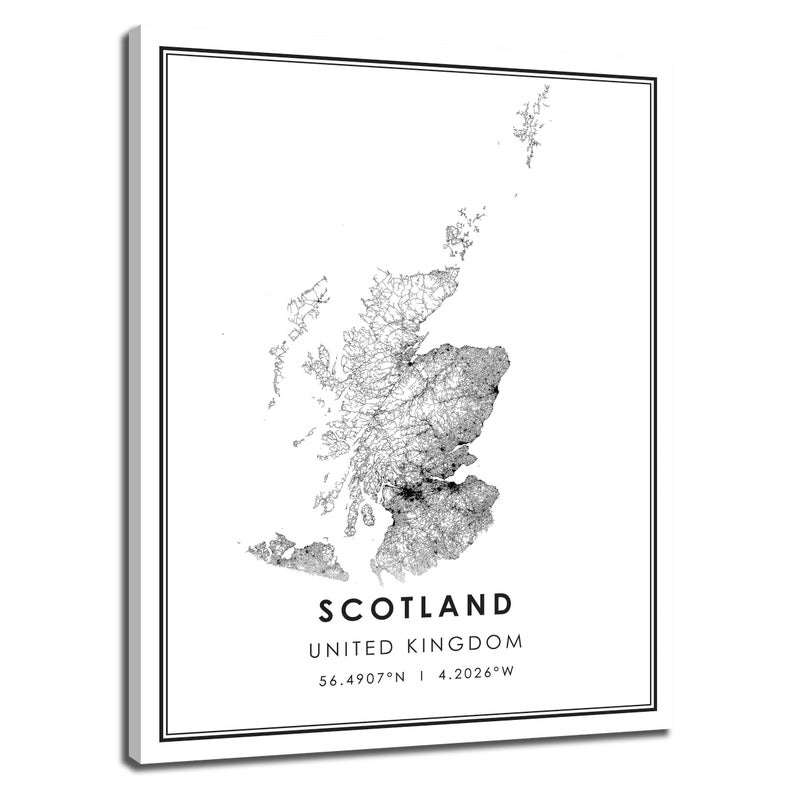 Scotland country map print poster canvas Scotland United | Etsy