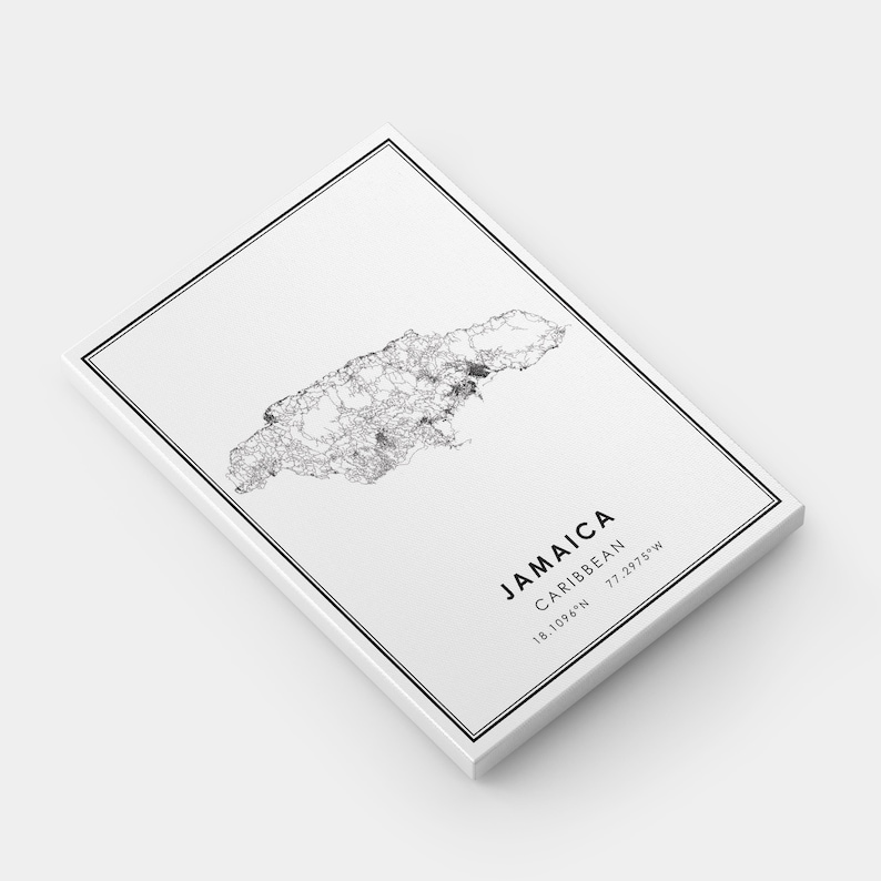 Jamaica Country Map Print Poster Canvas Jamaica Country Road - Etsy