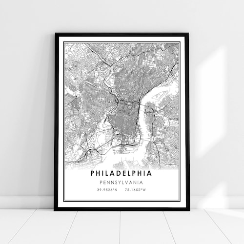 Pittsburgh Map Print Poster Canvas Pennsylvania Map Print - Etsy