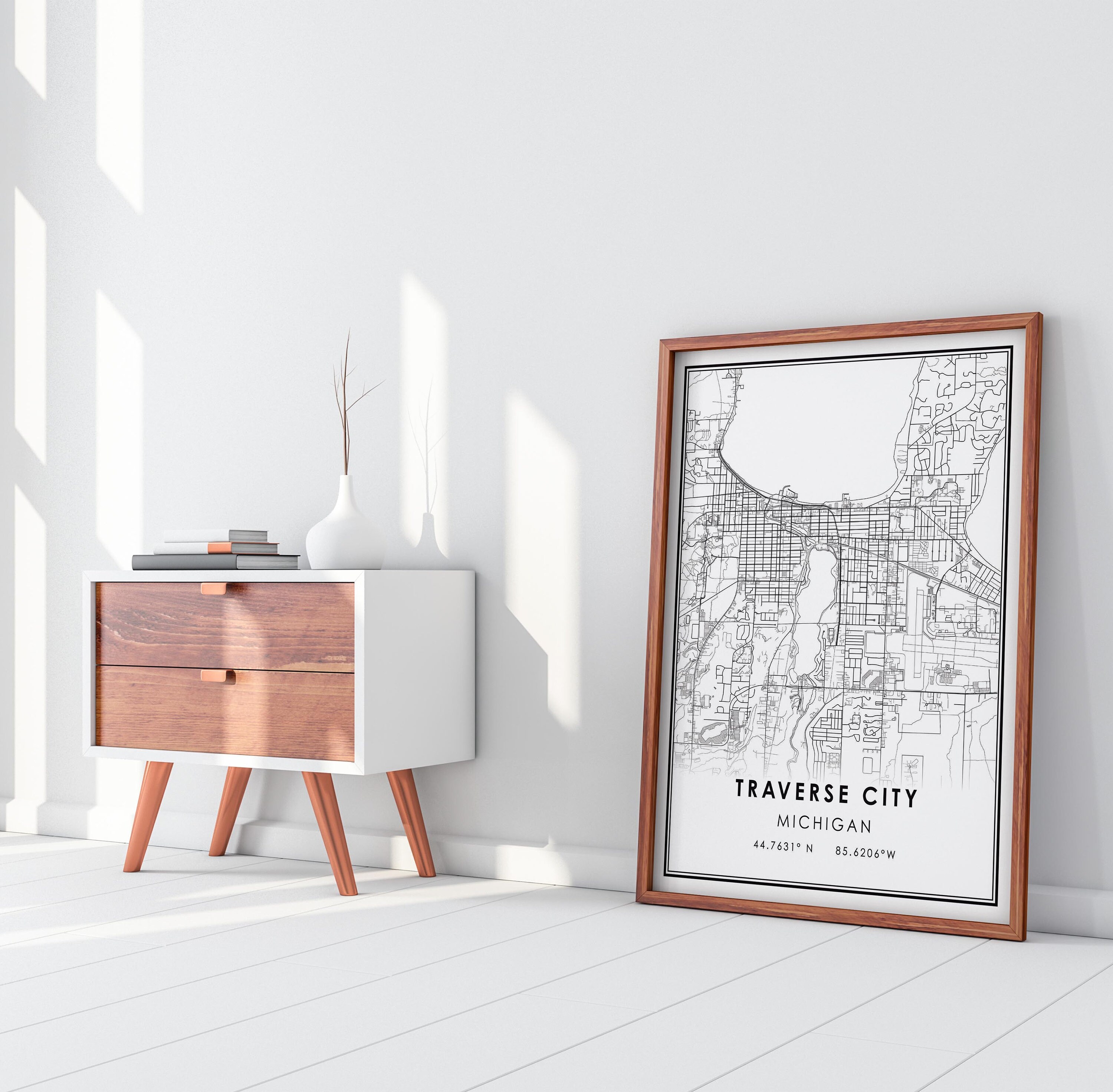 Traverse City Map Druck Poster Leinwand | Missouri Karte Druck Poster ...