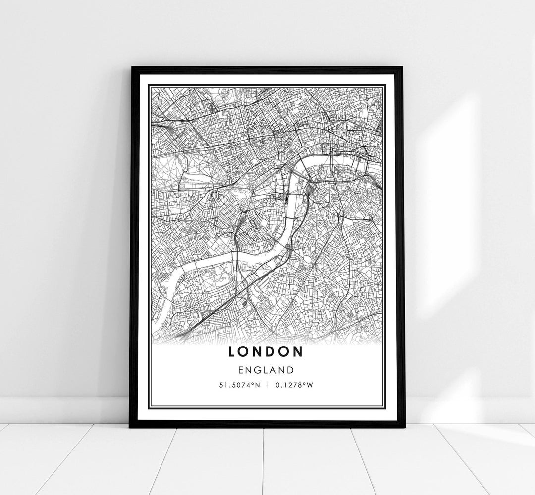 London Map Print Poster Canvas | England Map Print Poster Canvas ...