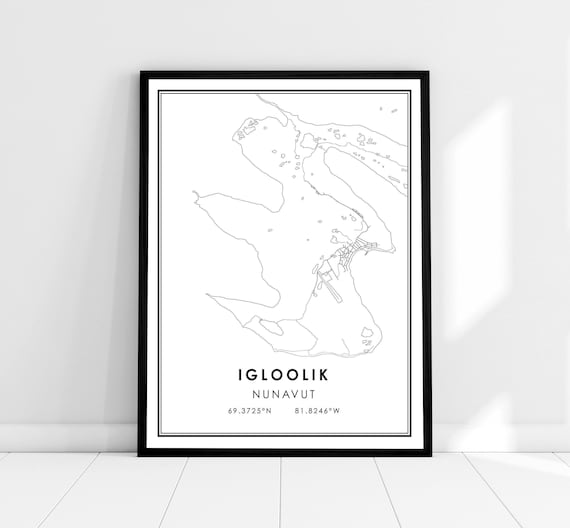 Igloolik Map Print Poster Canvas Nunavut Map Print Poster - Etsy