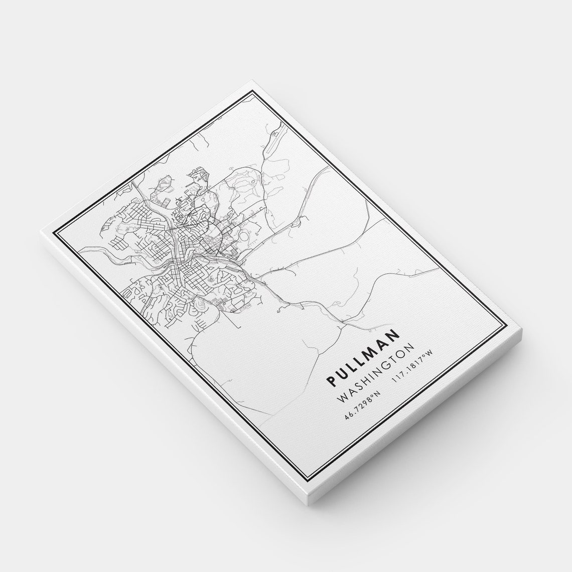 Pullman Map Print Poster Canvas Washington Map Print Poster - Etsy